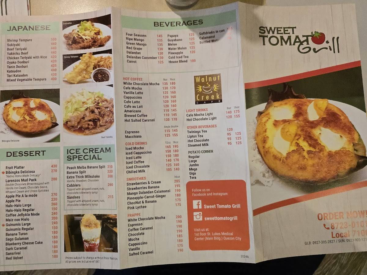 Menu at Sweet Tomato Grill fast food, Quezon City