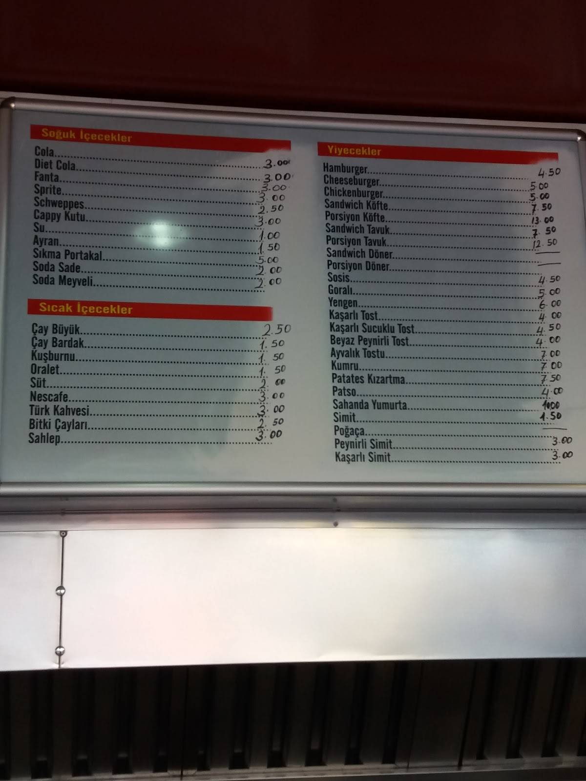 Menu at Takko Mec Bufe, Istanbul, Abdi İpekçi Cad./Ender Sok. 6/8