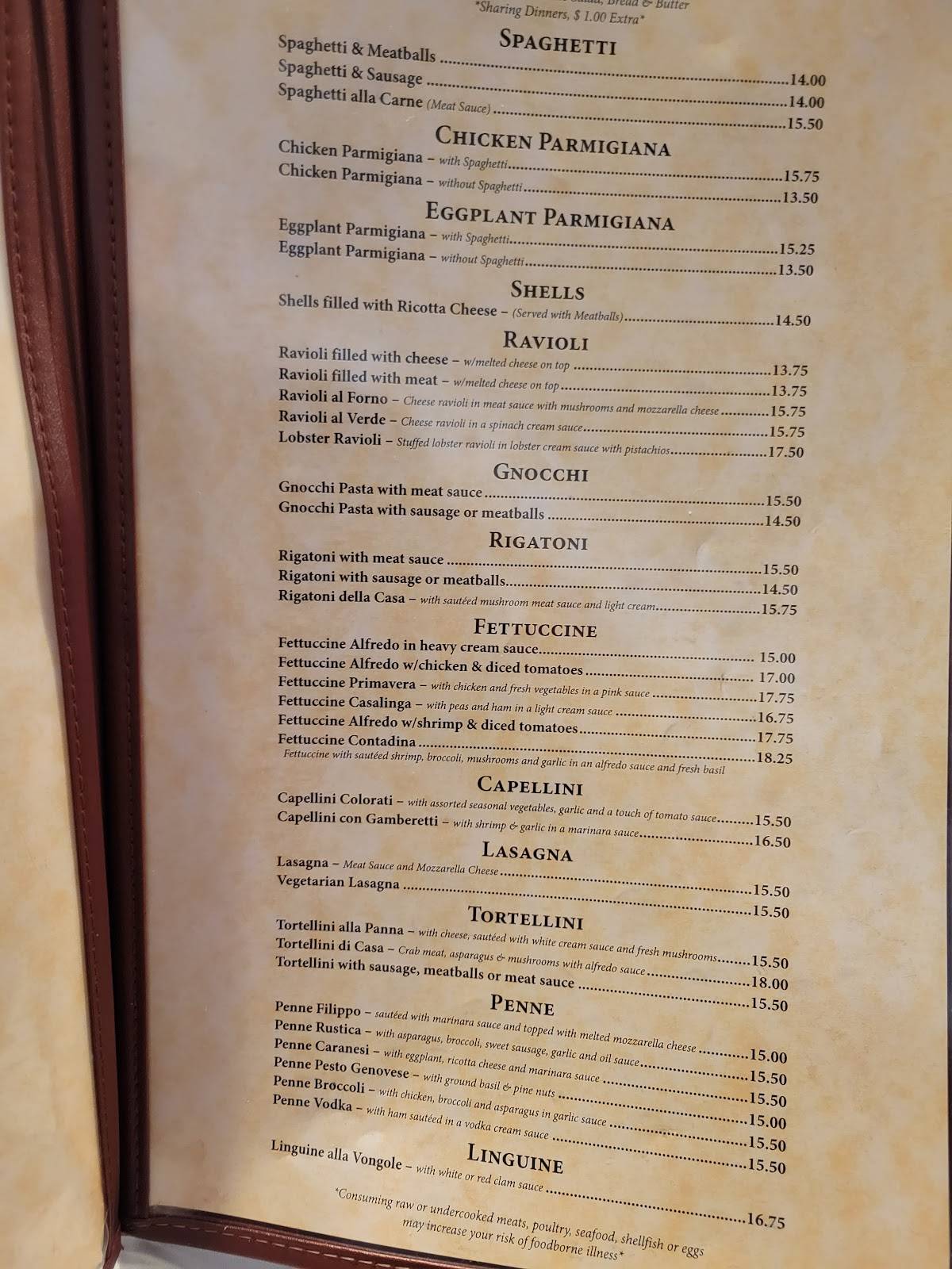 Filippo S Italian Restaurant Menu