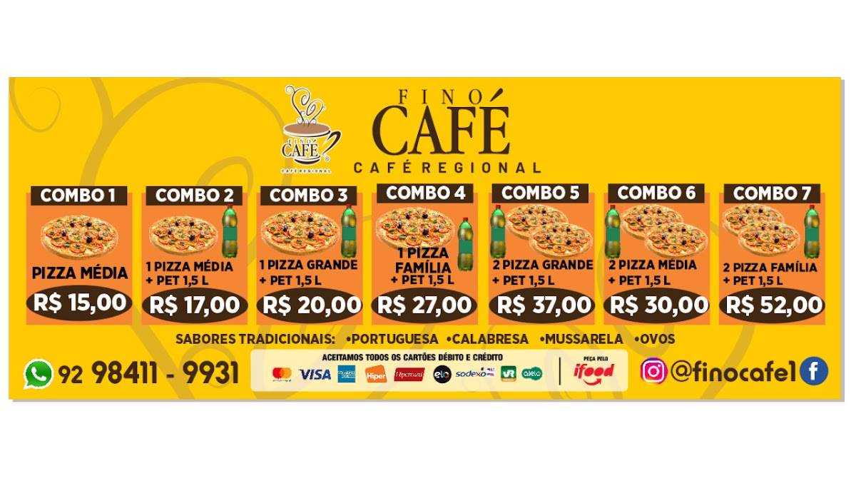 Menu em Fino Café Regional, Manaus, Drogaria Bom Preço - I Próximo a