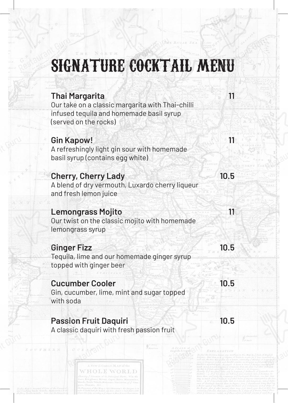 Menu at Firefly Bar & Thai Kitchen, London, 3 Station Parade