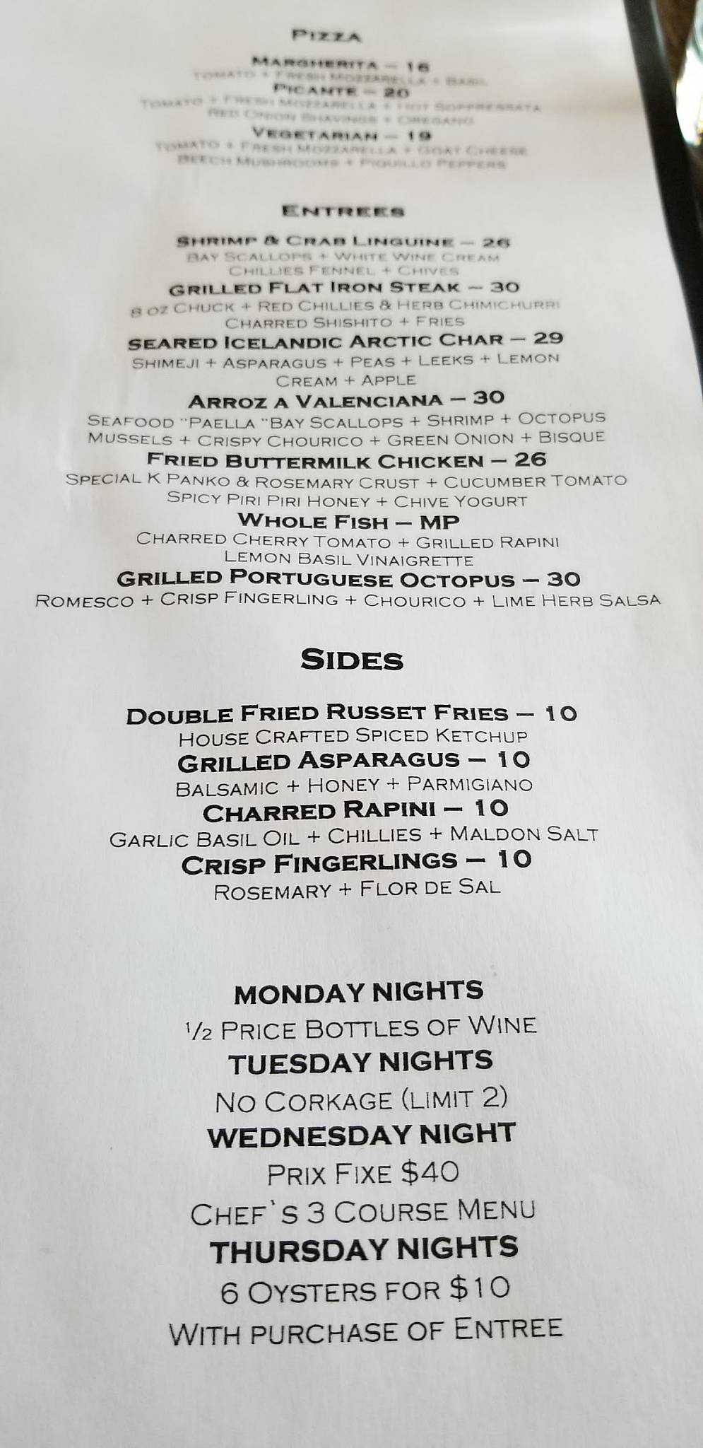 Menu at Fishbone Kitchen + Bar, Aurora