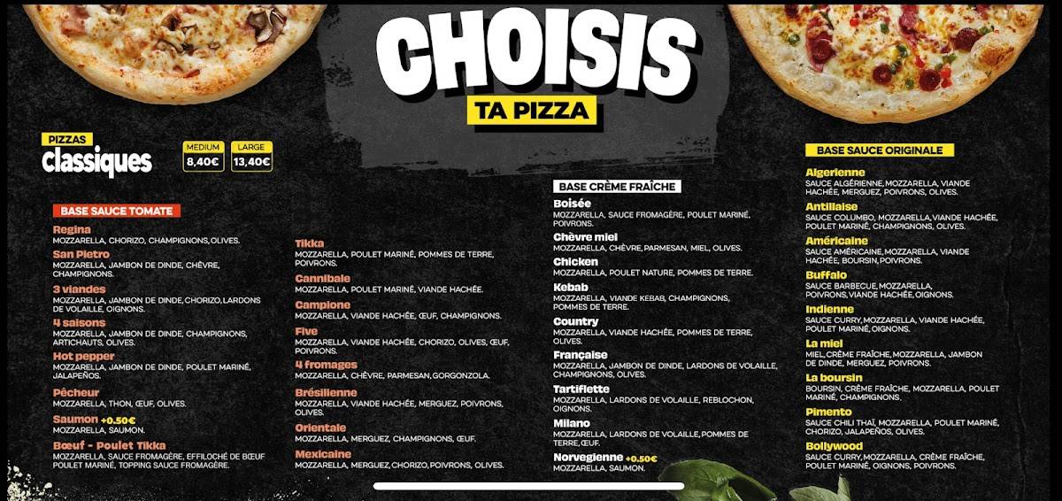 Menu au Five Pizza Original - Le Mans restaurant, Le Mans