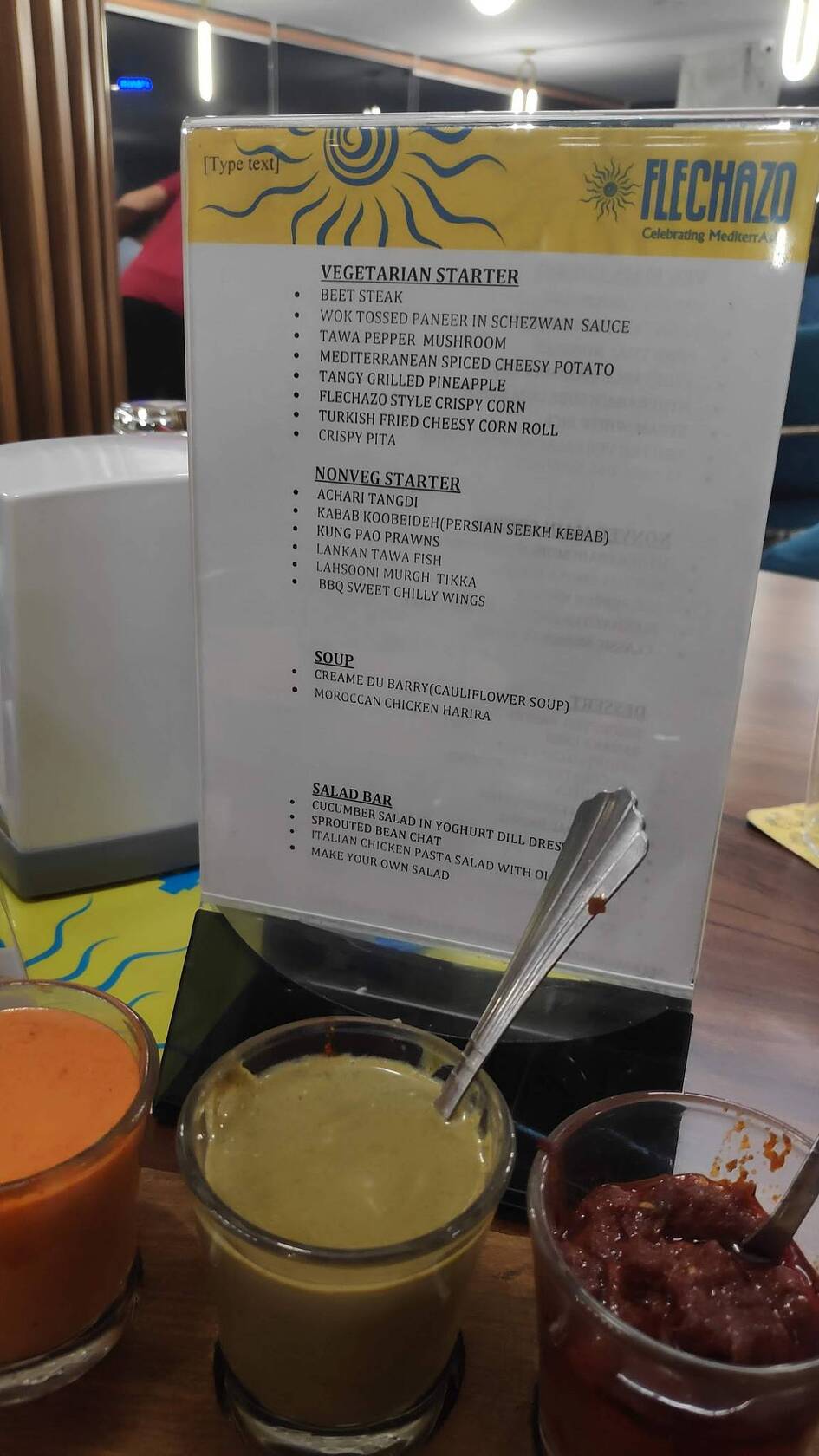 Menu at Flechazo, Hyderabad, Floor
