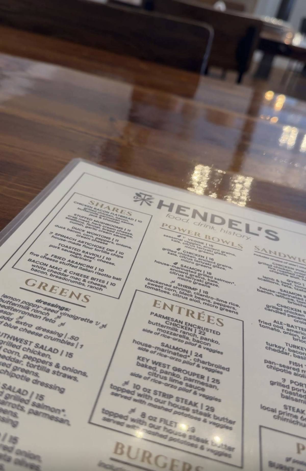 Menu at Hendel's pub & bar, Florissant