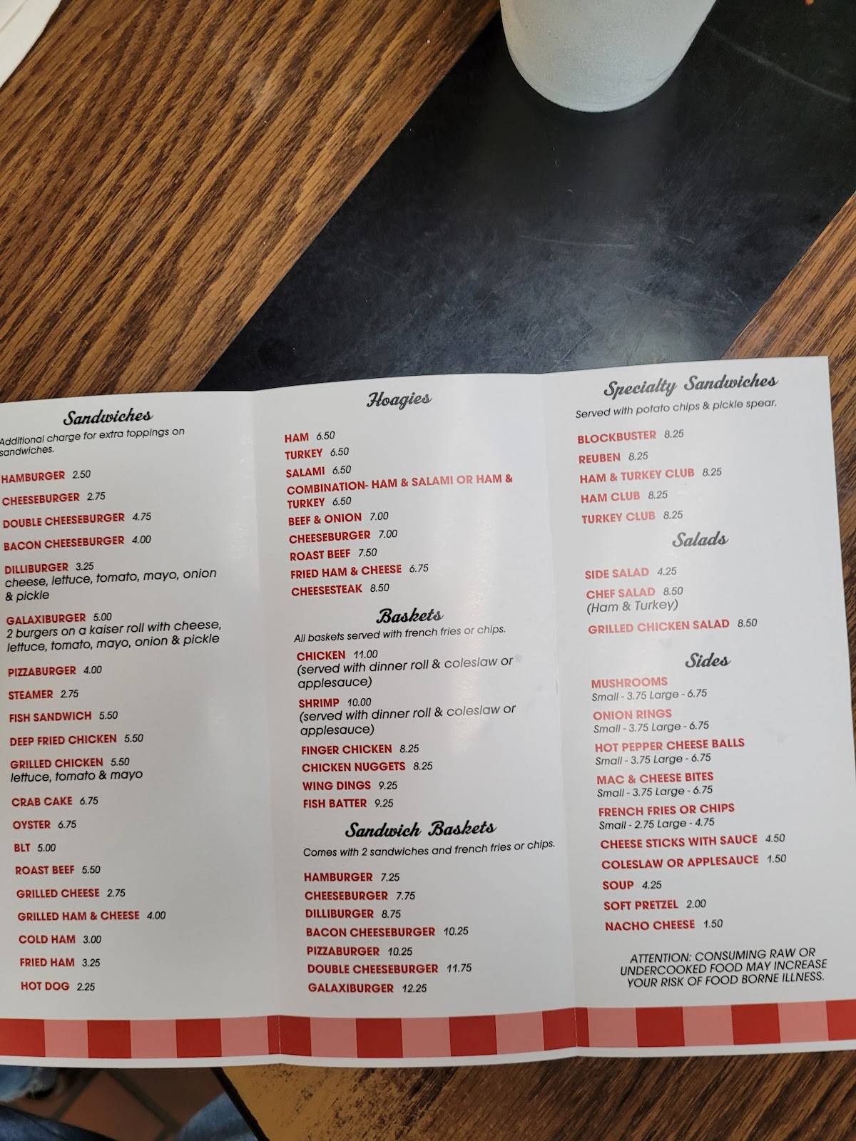 Menu at Milky Way Restaurant, Fort Loudon