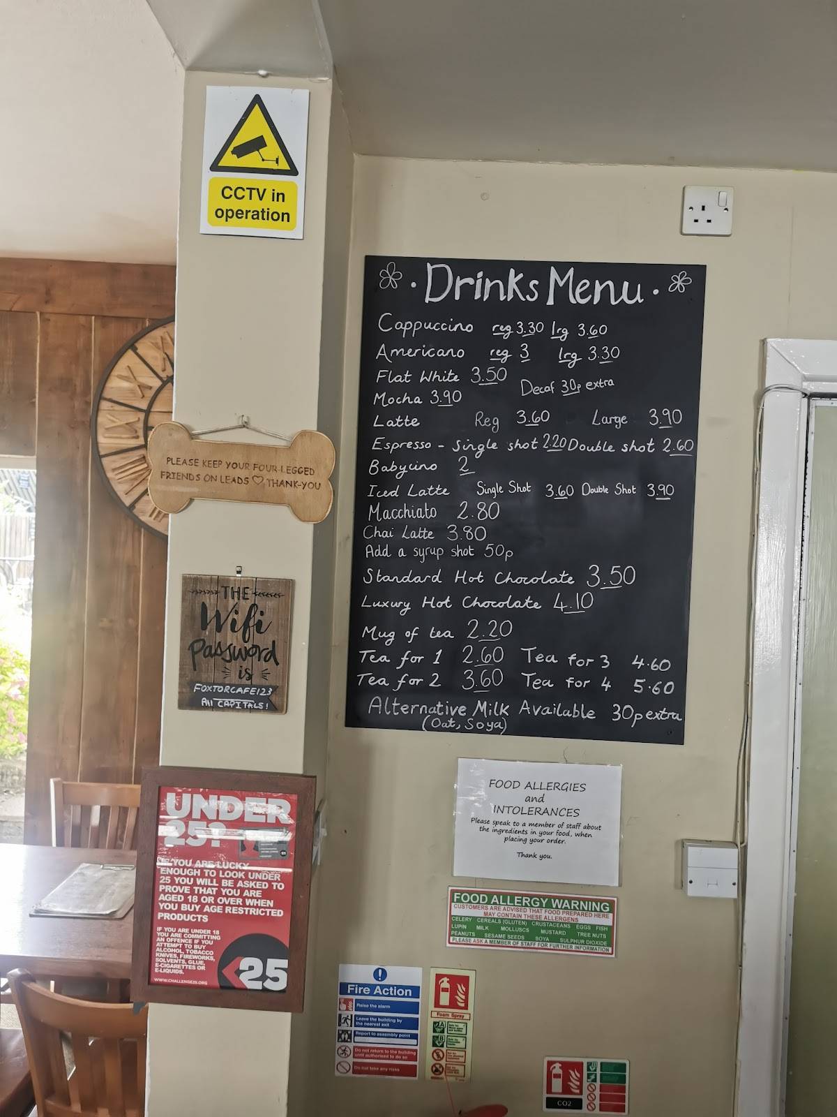 Menu at Fox Tor Cafe, Dartmoor Forest