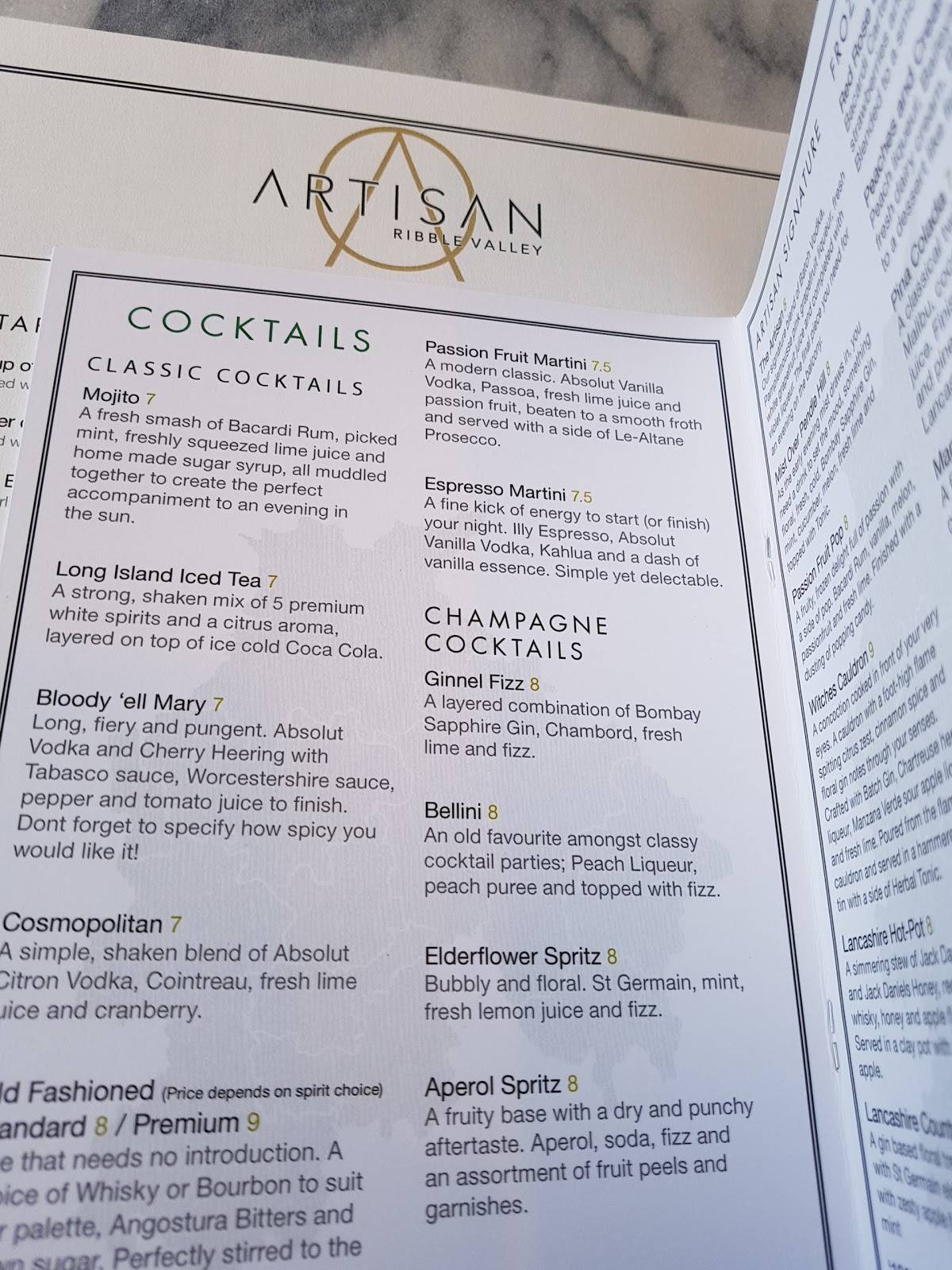 Menu at Foxfields Country Hotel restaurant, Billington