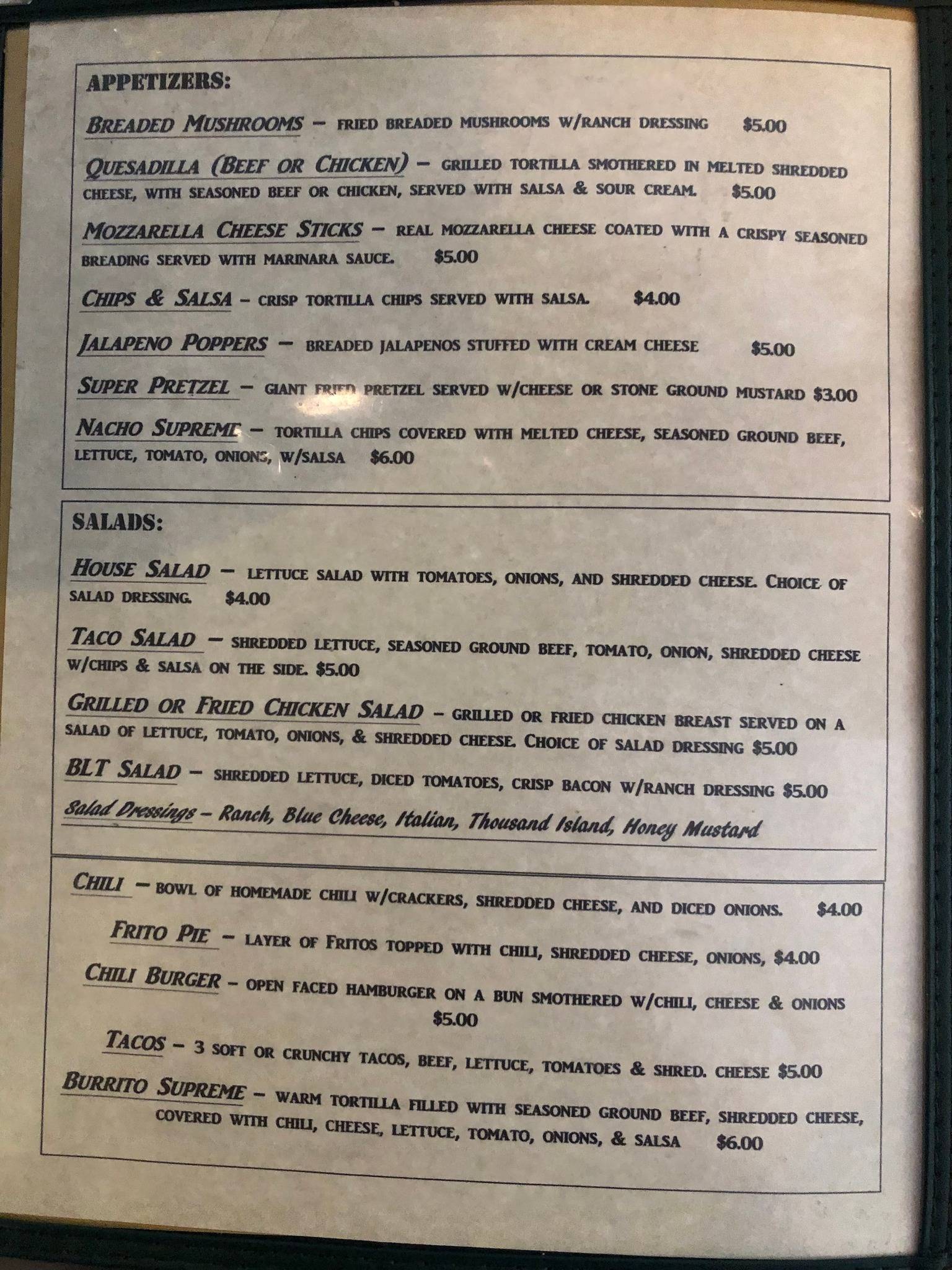 Menu at Foxhole Bar and Grill, Springfield, 2350 N Clifton Ave