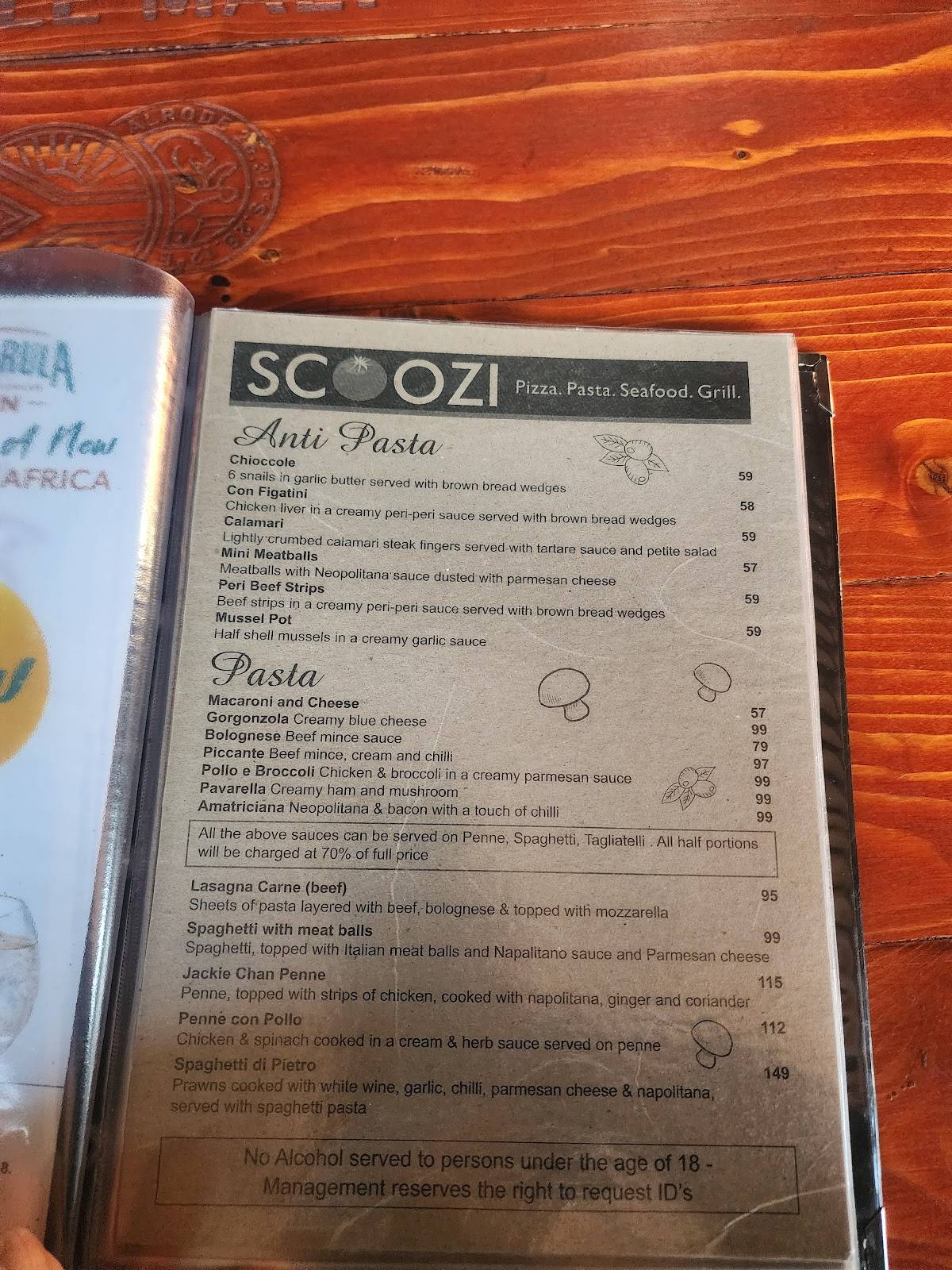 Menu at Franki Bananaz Hayfields inc. Scoozi's Pizza restaurant ...