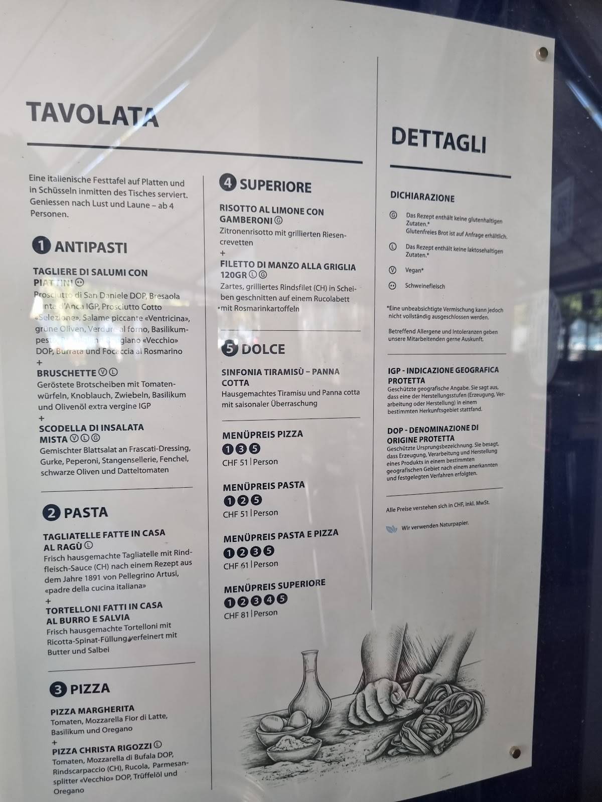 Speisekarte von Ristorante Frascati, Zürich, Bellerivestrasse 2