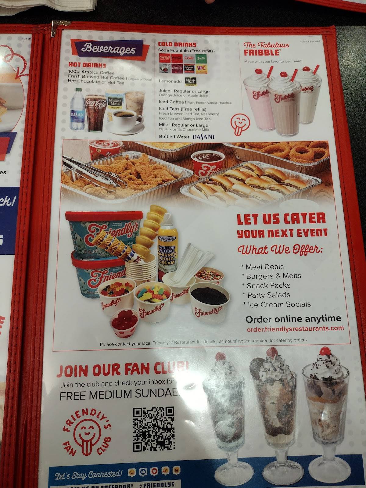 Menu at Friendly's restaurant, Indian Harbour Beach, E Eau Gallie Blvd