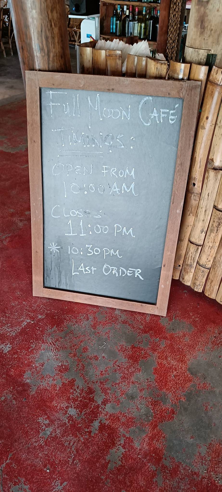 Menu at Full Moon Cafe, India, Havelock. 3