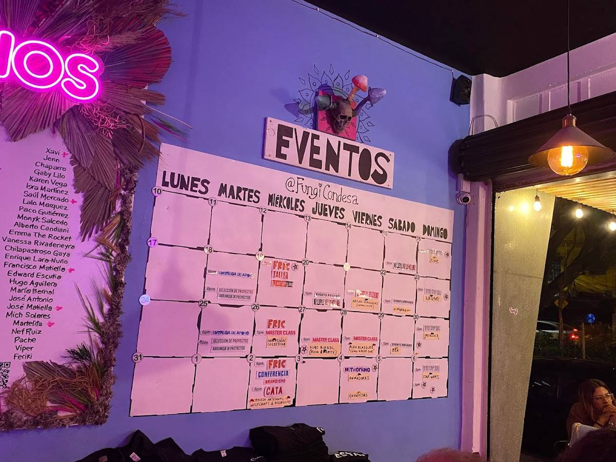 Carta de Fungi Bar Condesa, Ciudad de México
