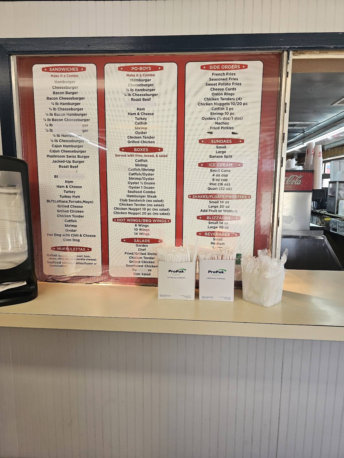 Menu at G & J Drive Inn cafe, Livingston