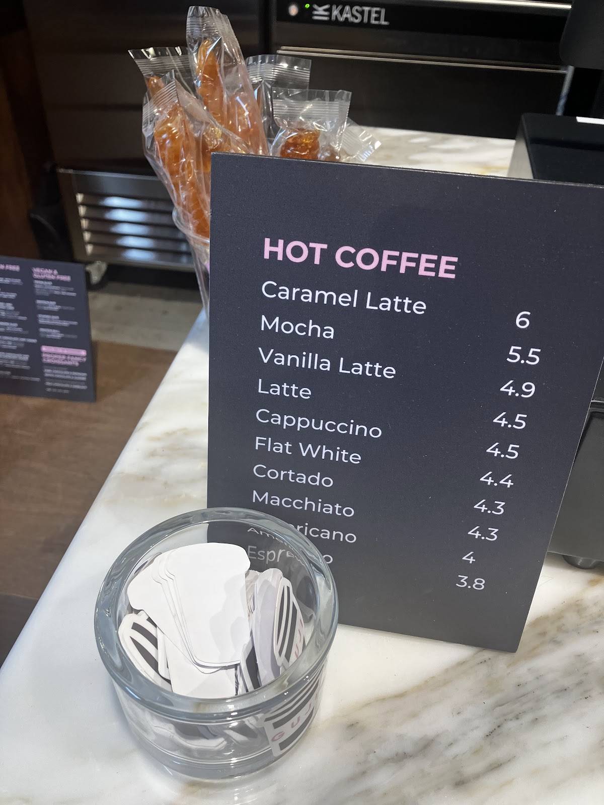Menu at GUJI Coffee Bar, Paul Street, Cork