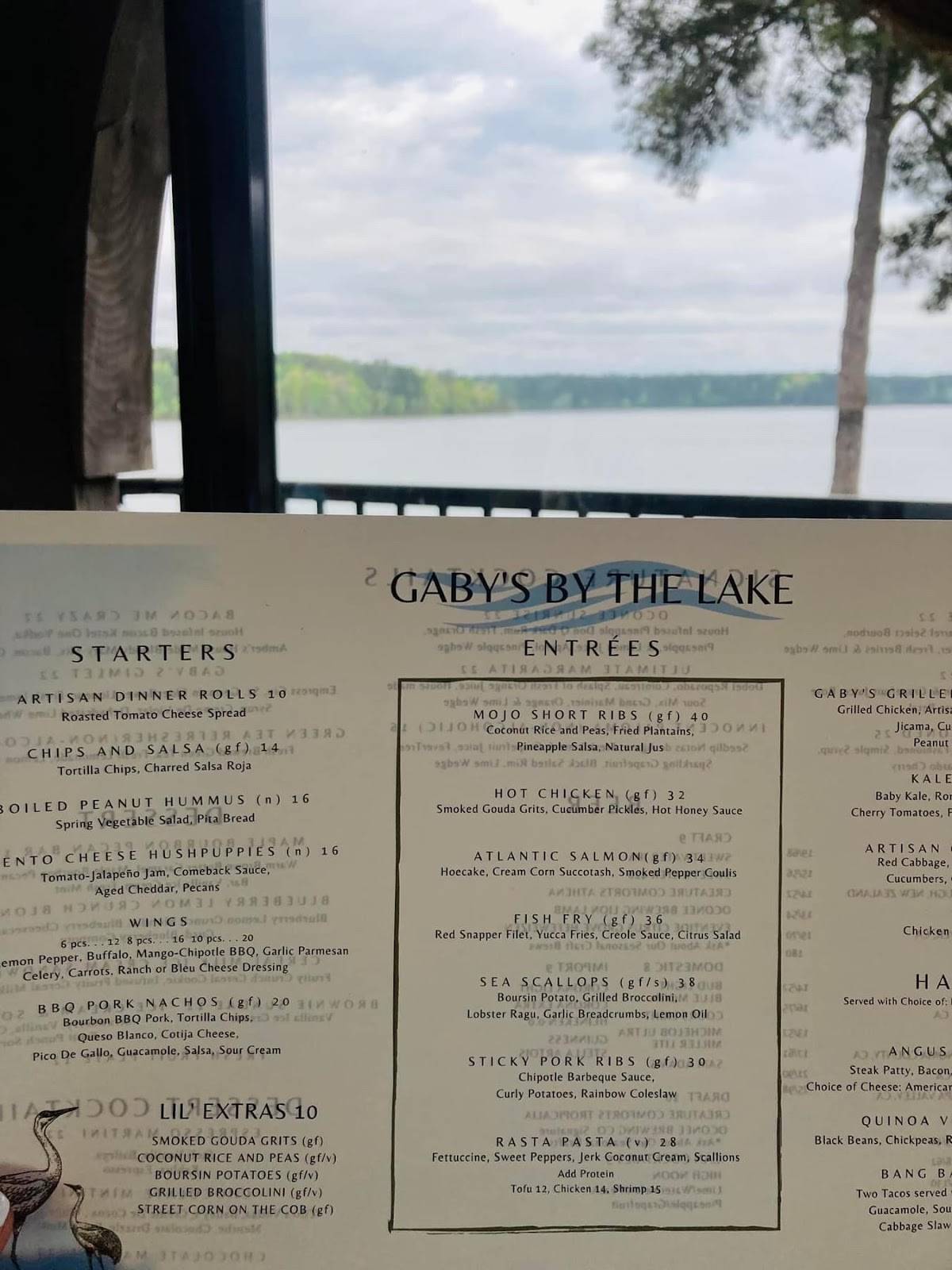 Menu at Gaby's by the Lake pub & bar, USA