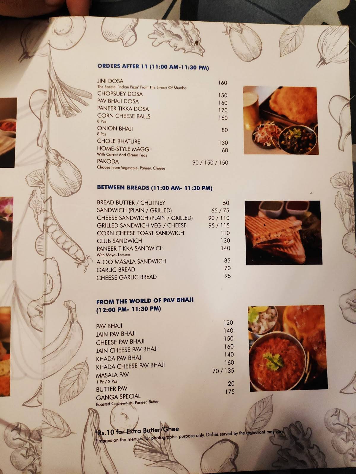 Menu at Ganga Veg Fast Food, Mumbai