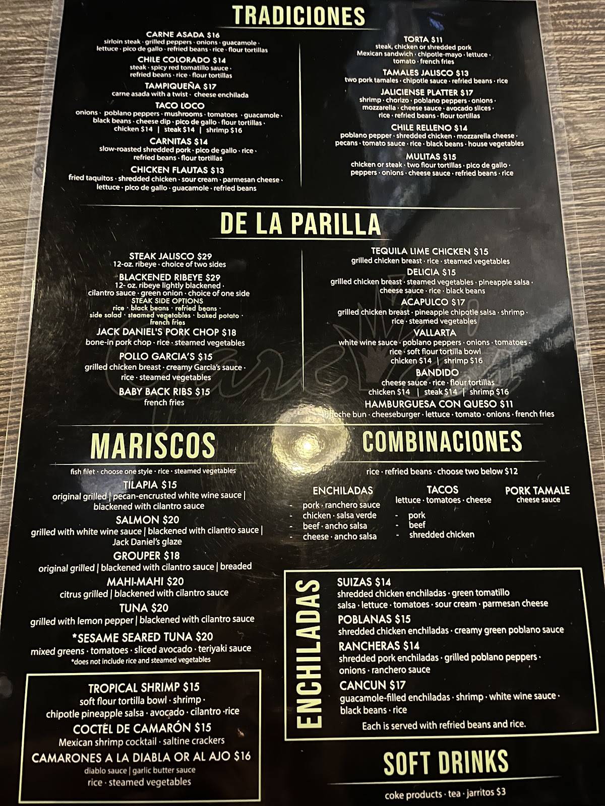 Menu at Garcia's Grill BBQ, Glasgow