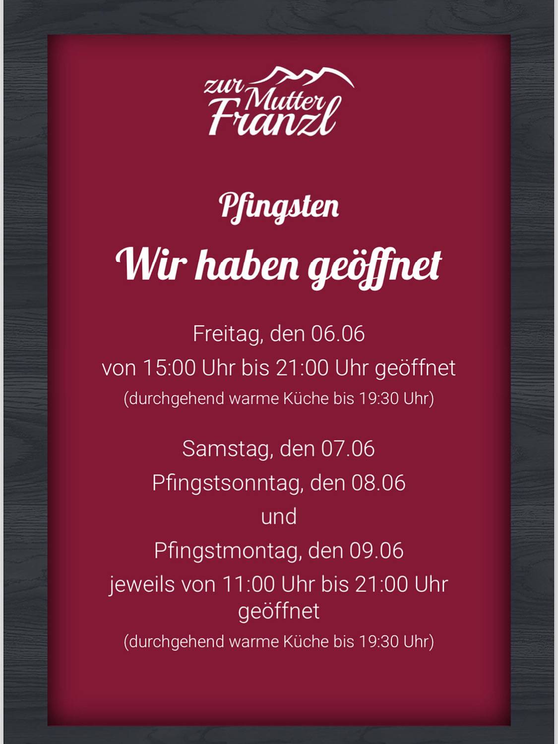 Speisekarte von Gasthaus zur Mutter Franzl - Philipp Köpf restaurant ...
