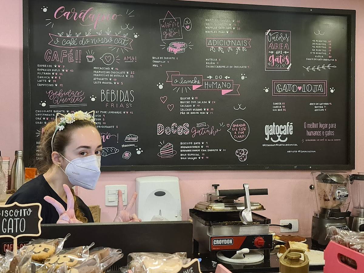 Menu em Gato Café, Rio de Janeiro