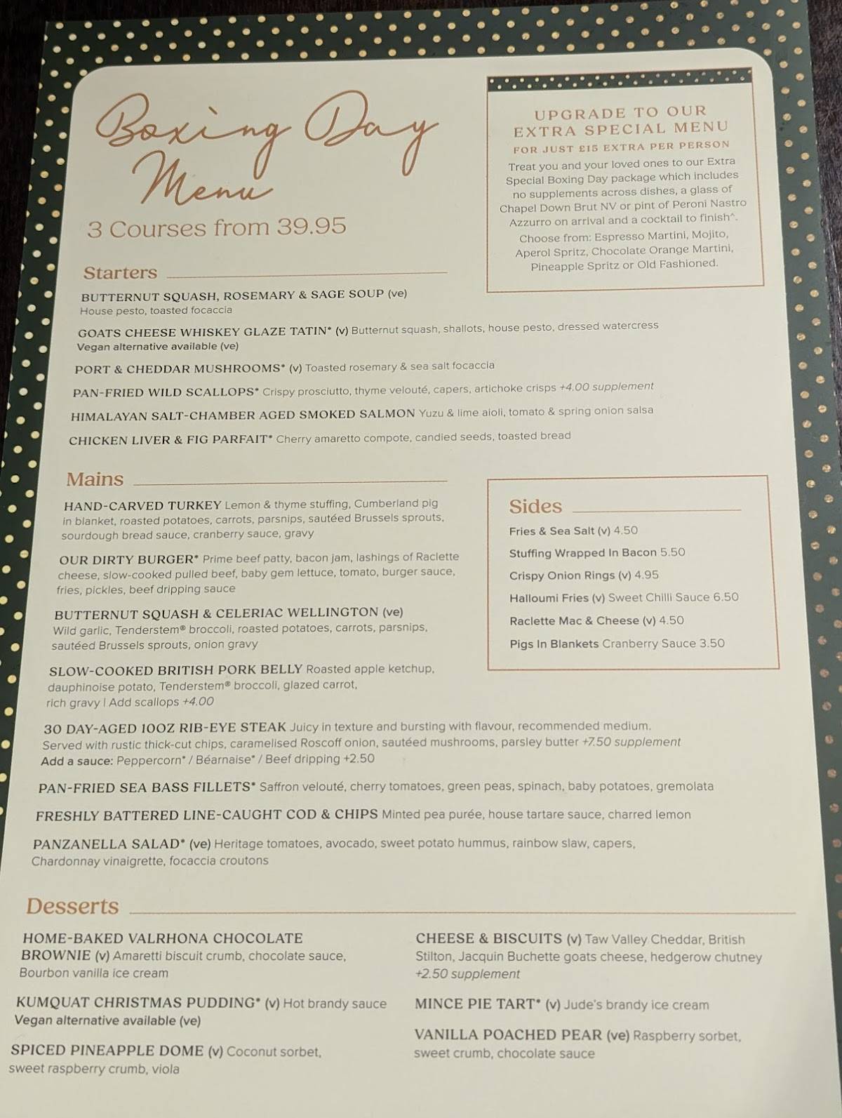 Menu at George & Dragon Epping pub & bar, Epping
