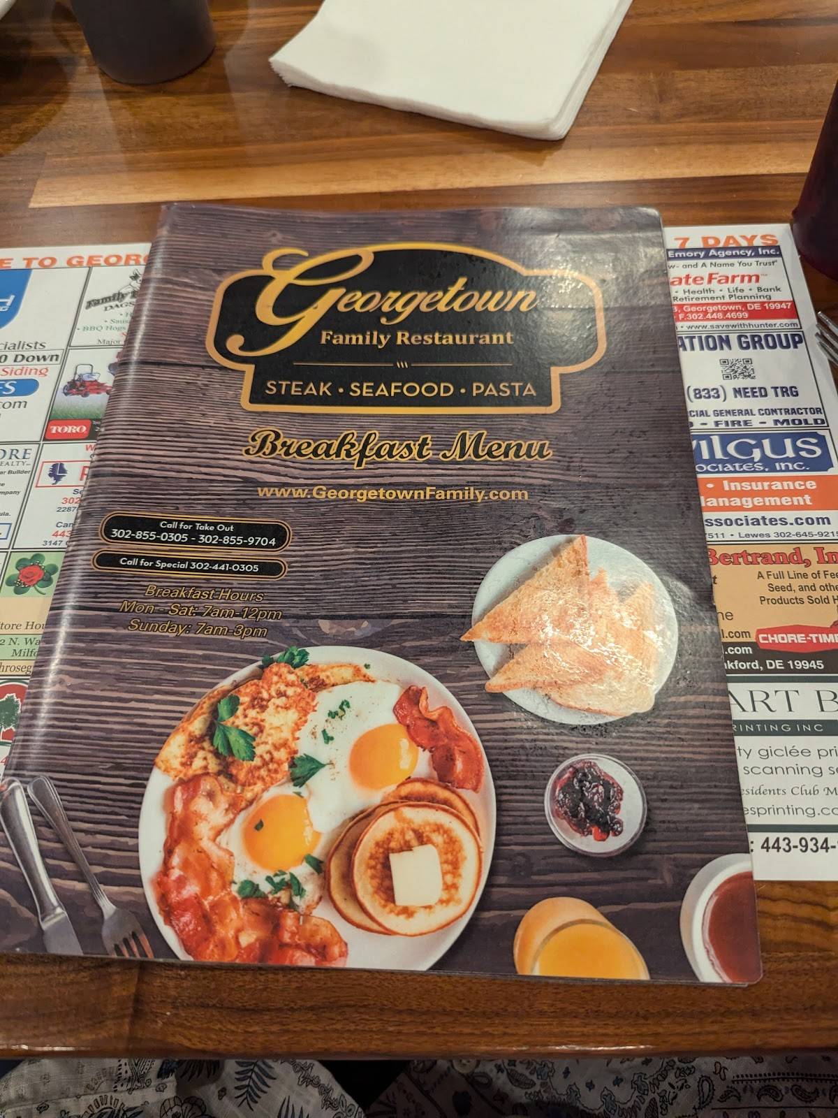 Menu at Georgetown Family Restaurant, Georgetown