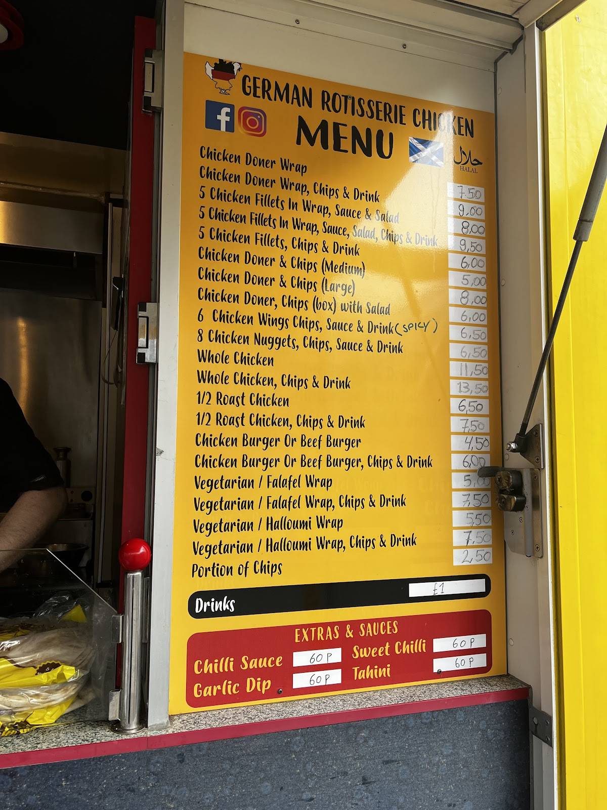 Menu at German Rotisserie Chicken, Dundee