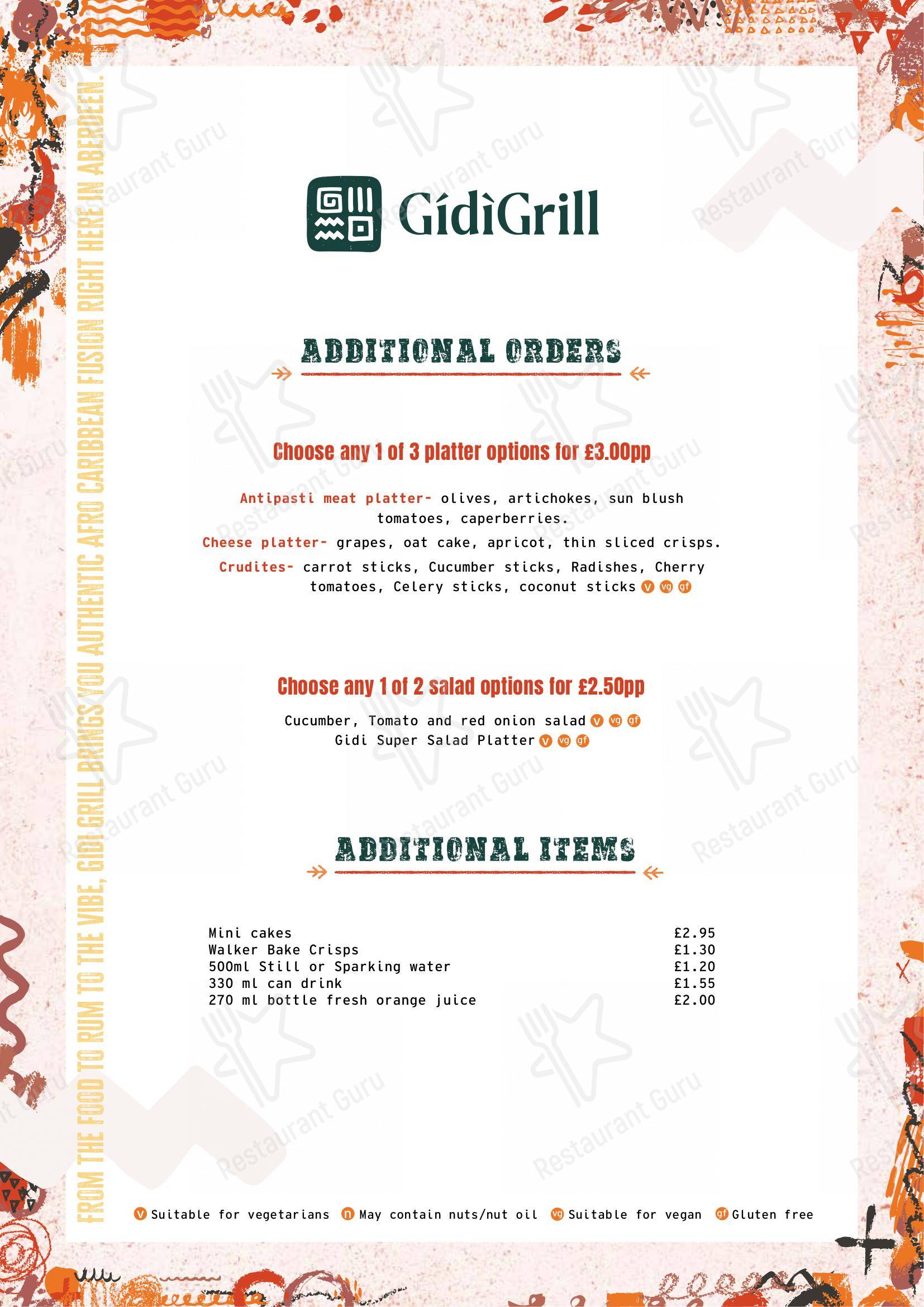 Menu at Gidi Grill, Dundee BBQ, Dundee