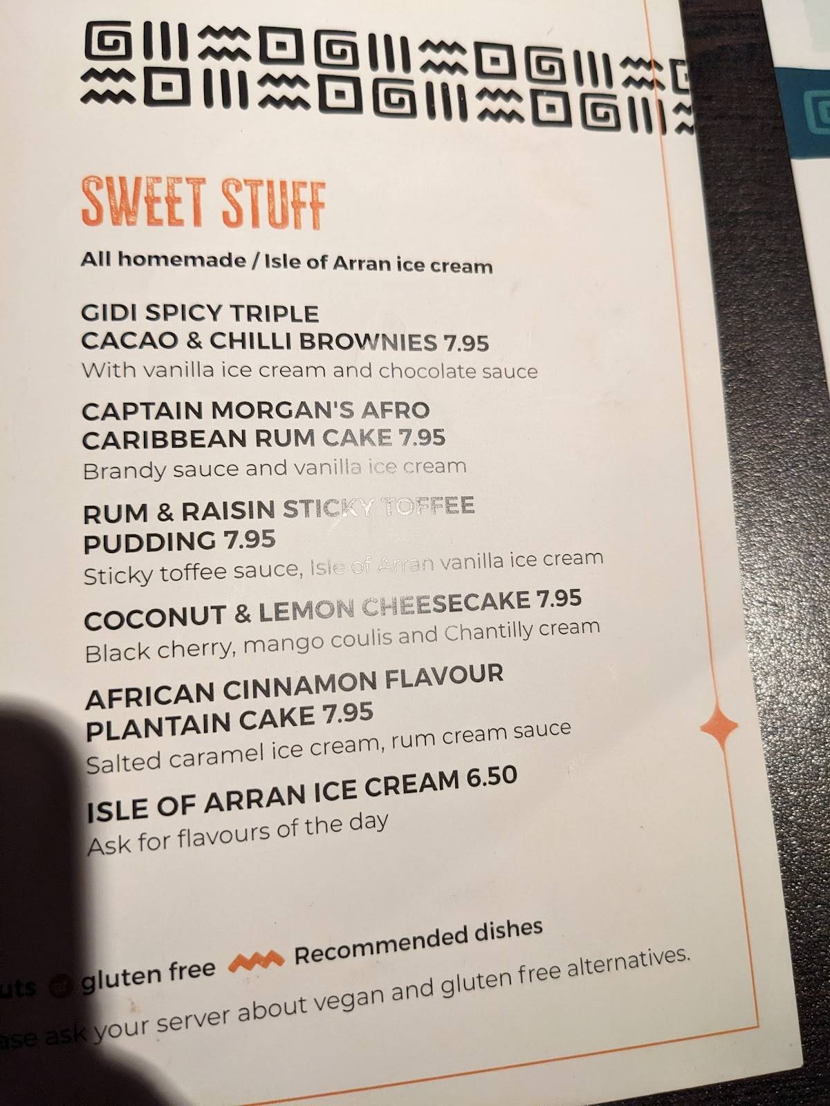 Menu at Gidi Grill, Dundee BBQ, Dundee