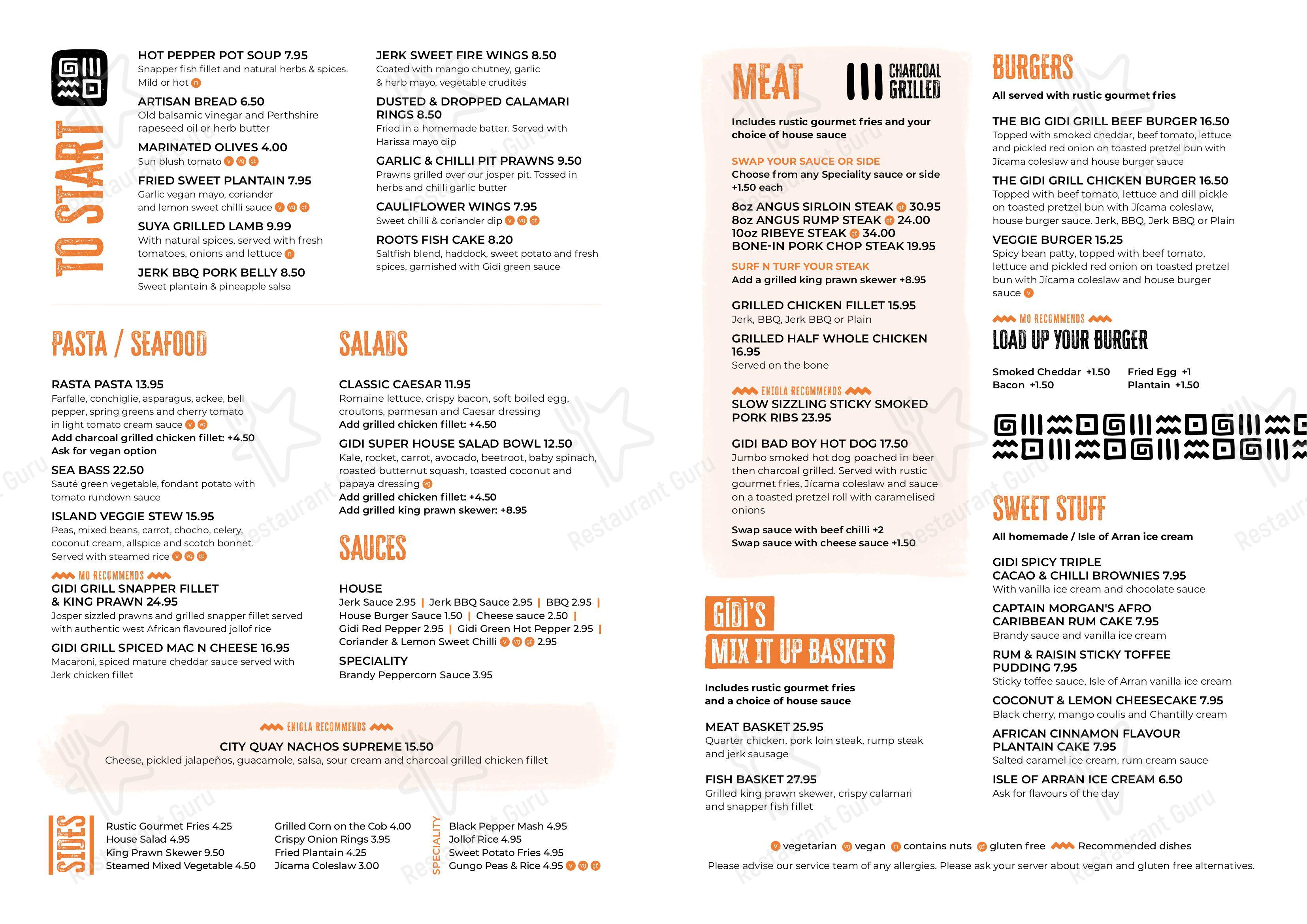 Menu at Gidi Grill, Dundee BBQ, Dundee