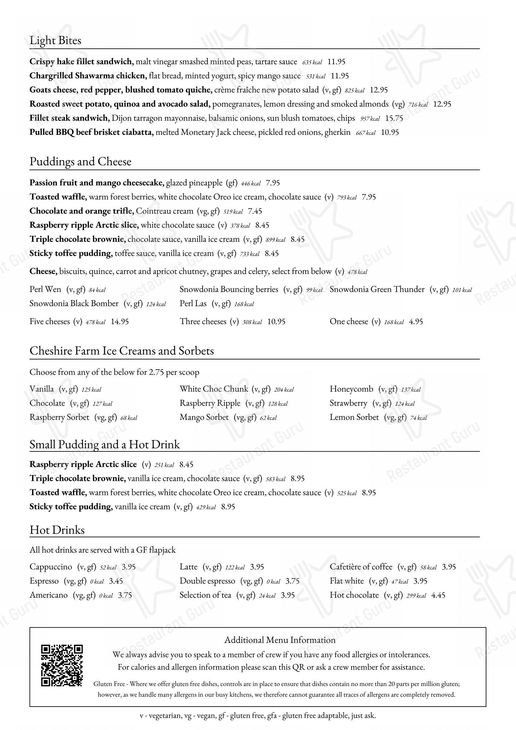 Menu at Glasfryn pub & bar, Mold