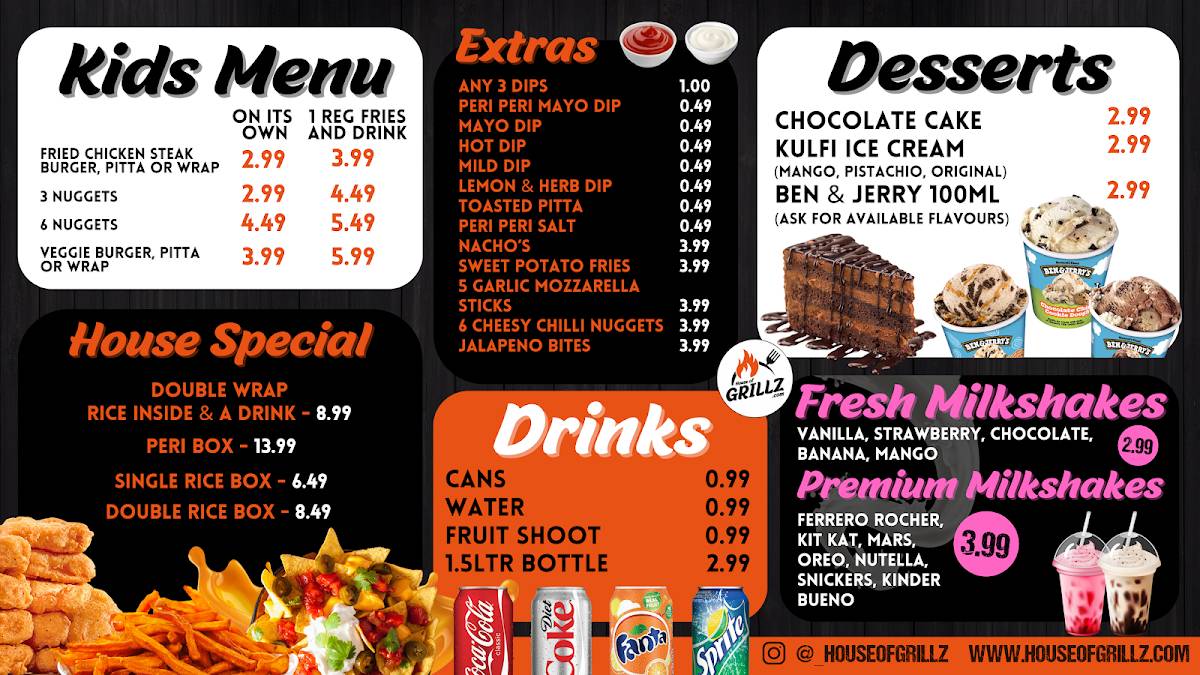Menu at House Of Grillz restaurant, Gloucester