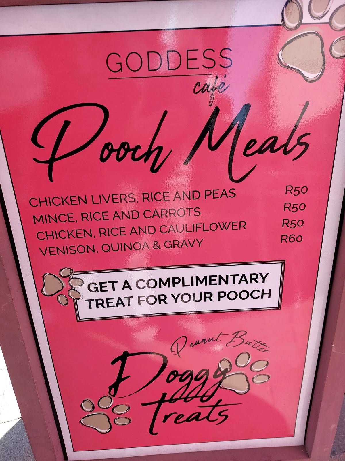 Menu at Goddess Cafe Waterkloof, Pretoria