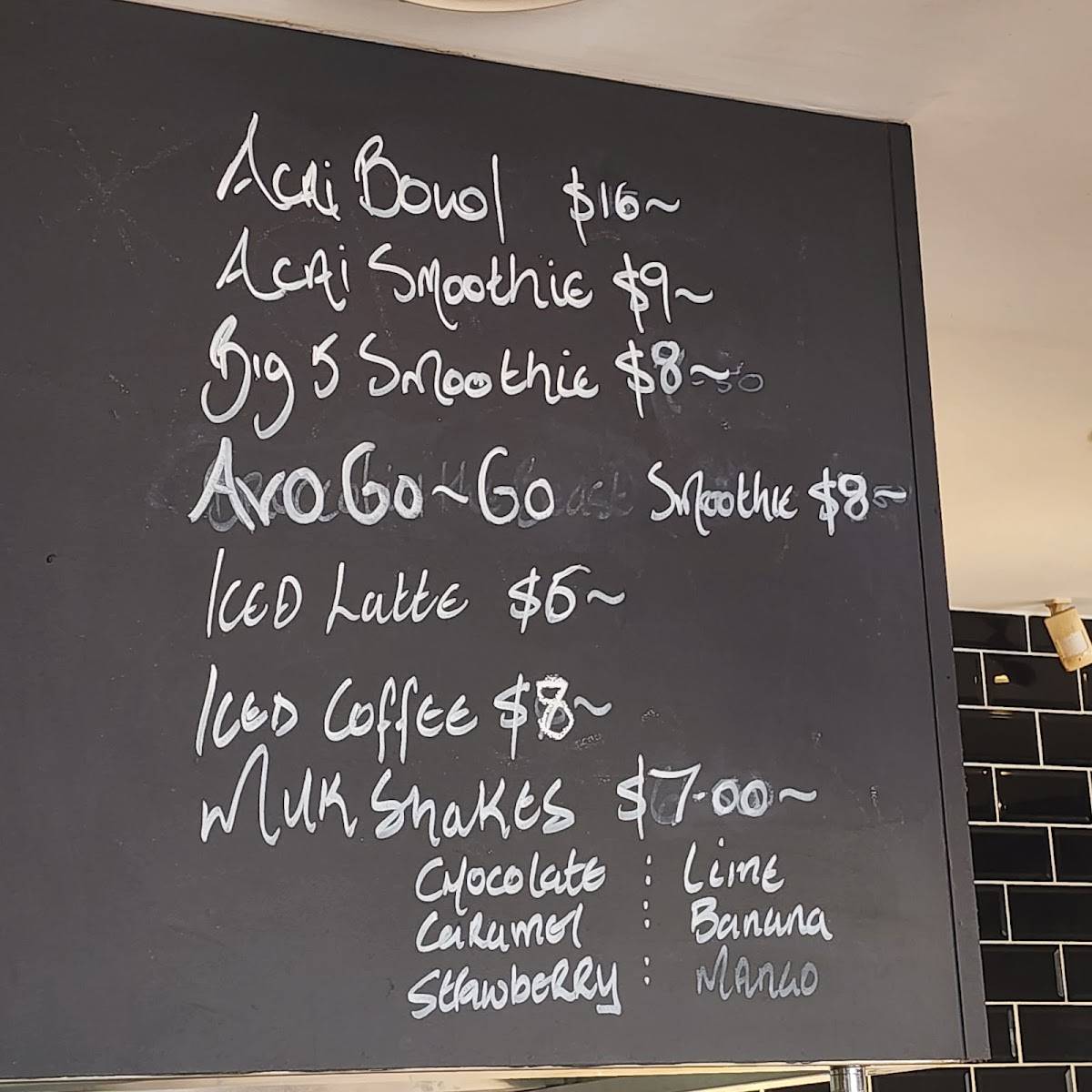 Menu at The Press Cafe, Gold Coast