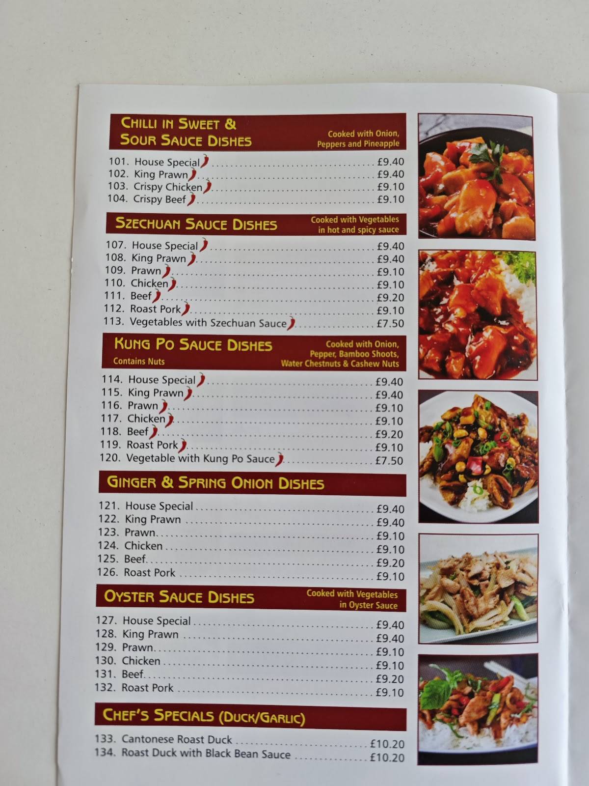 Menu at Golden House restaurant, Hull