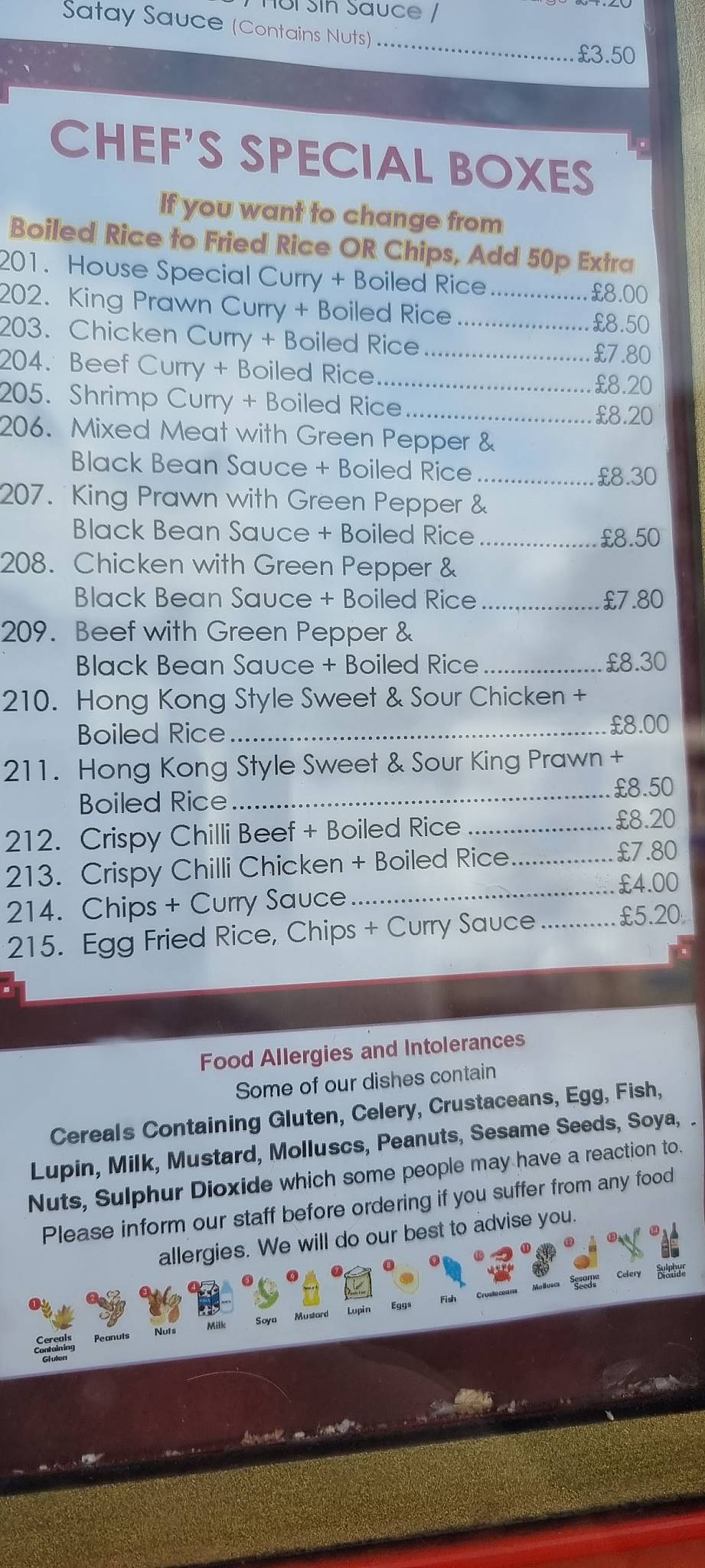 Menu at Golden island Chinese take away in Portland fast food, Portland