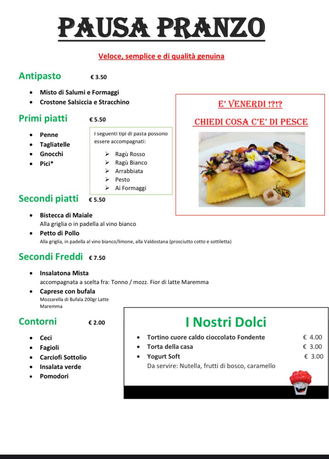 Speisekarte von Good Luck Snc Di Simonini Alessio E Pinzuti Walter pub ...