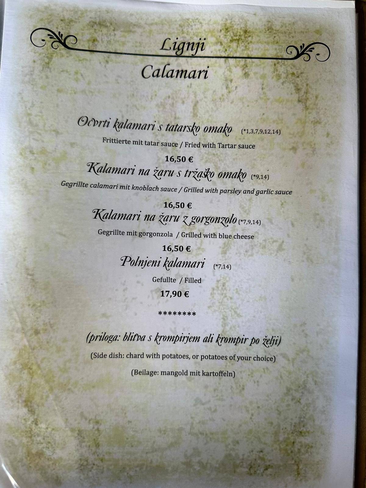 Speisekarte von Gostišče Smuk, Zoran Kabić s.p. restaurant, Križe