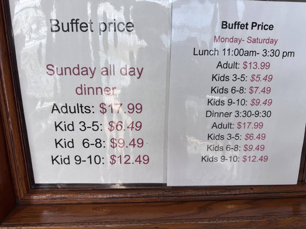 Menu at Grand Buffet restaurant, Harahan, 800 S Clearview Pkwy