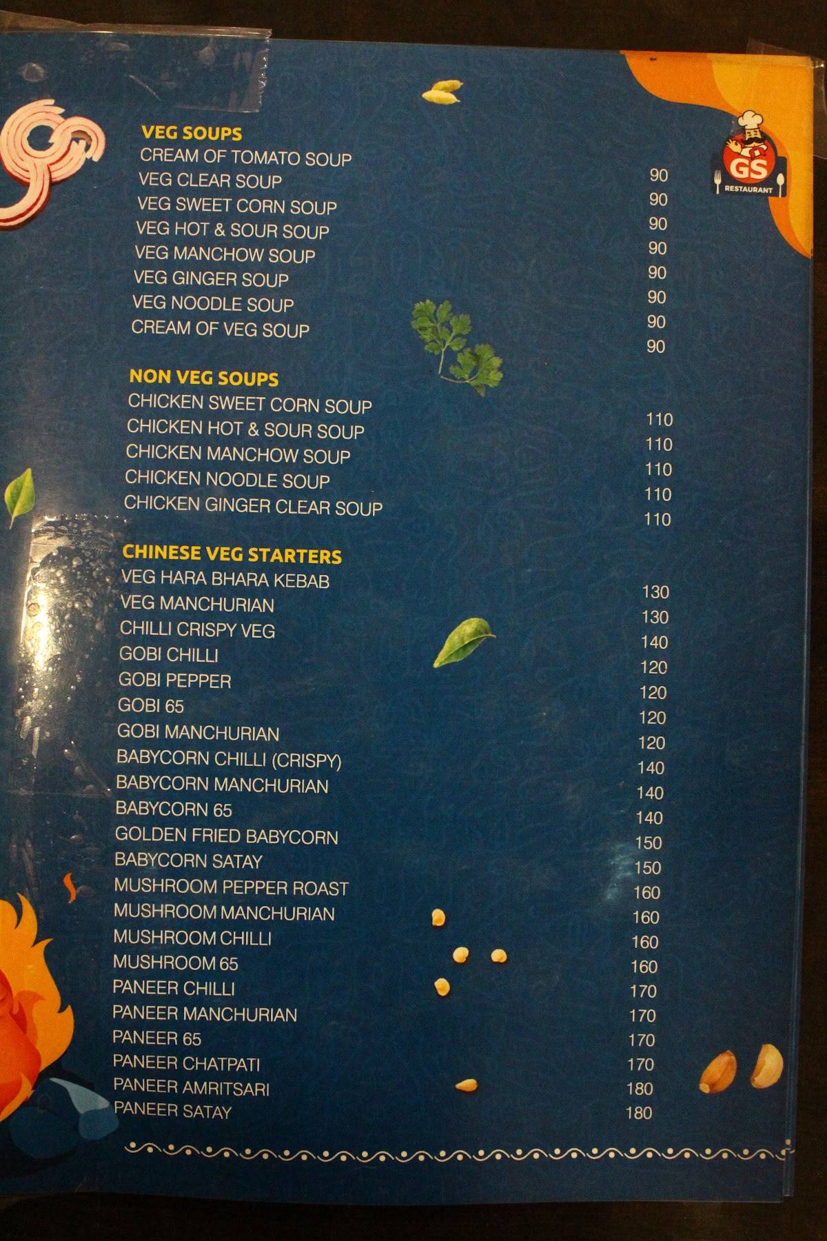Menu at Grand Samruddhi the perfect dine restaurant, Bengaluru