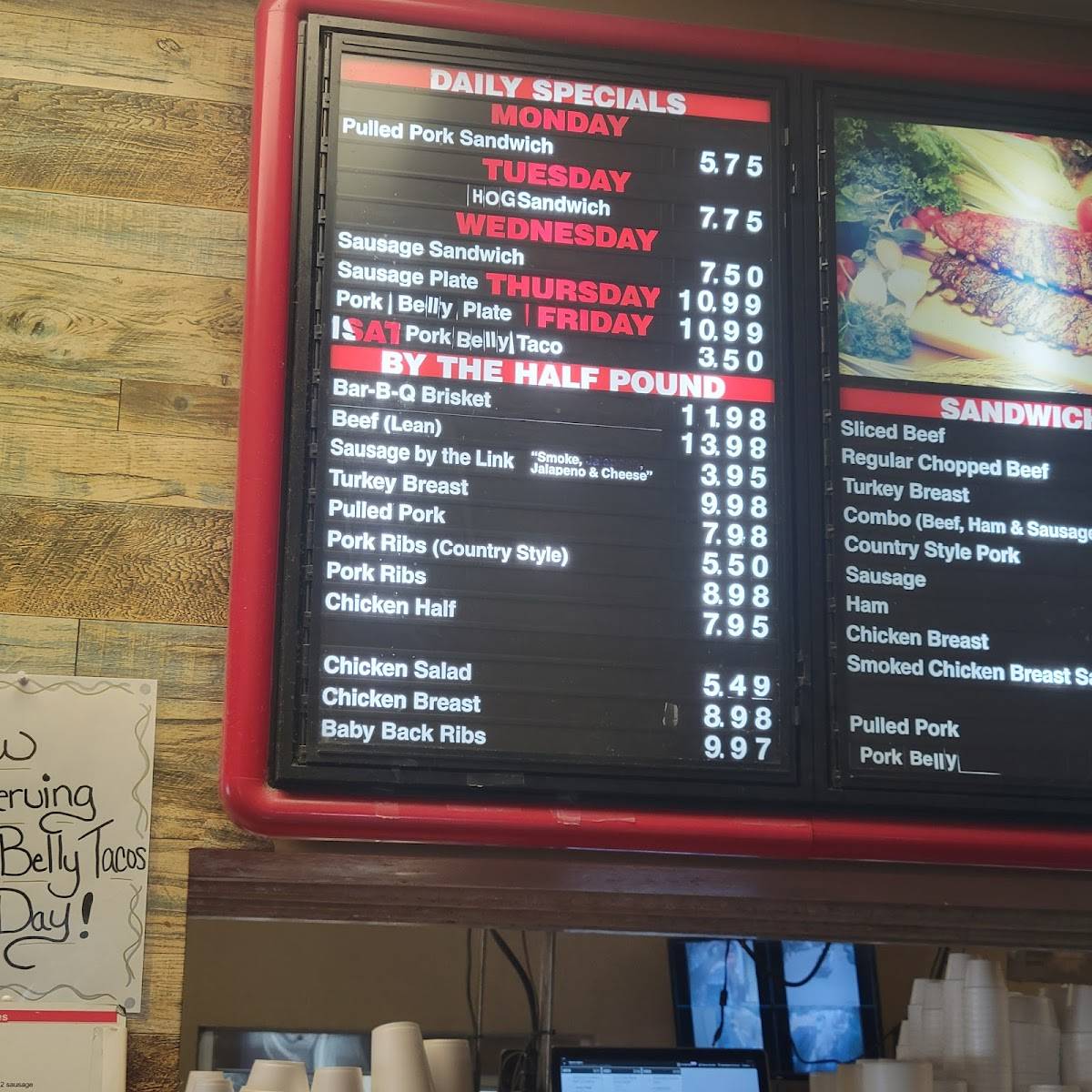 Menu at Granzin Bar-B-Q, New Braunfels