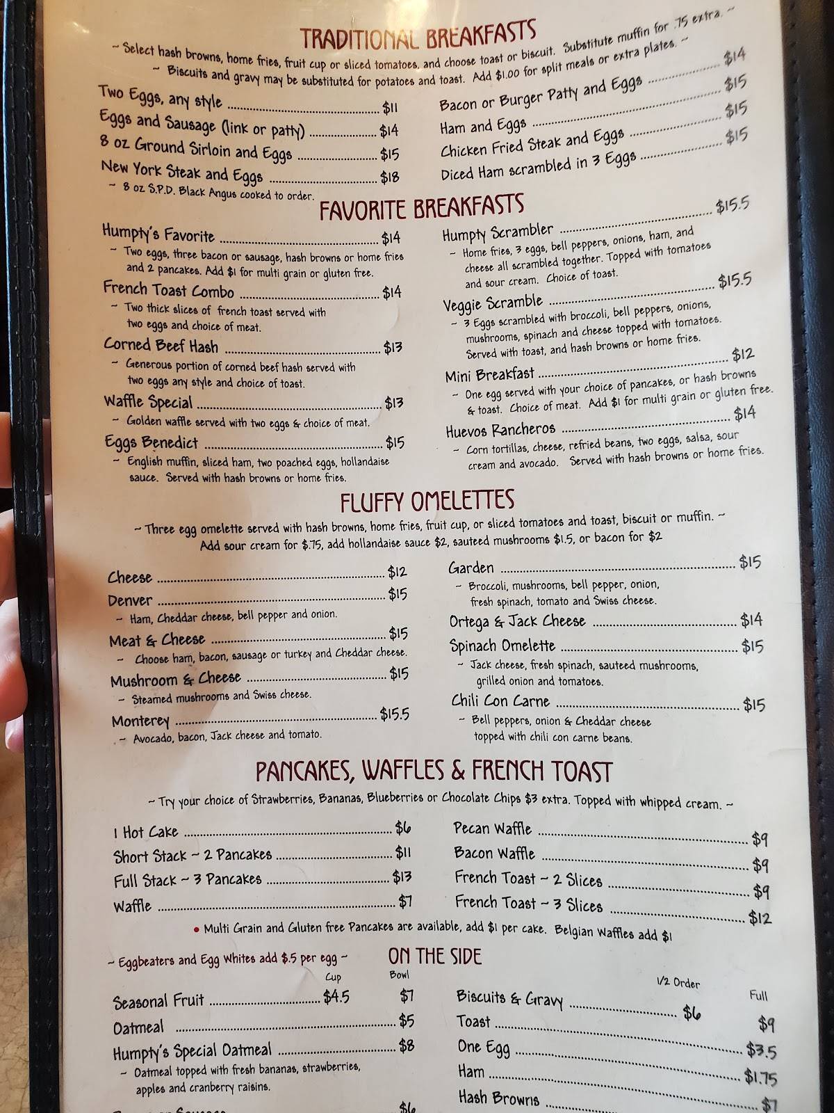 Menu at Humpty Dumpty Kitchen restaurant, Grass Valley
