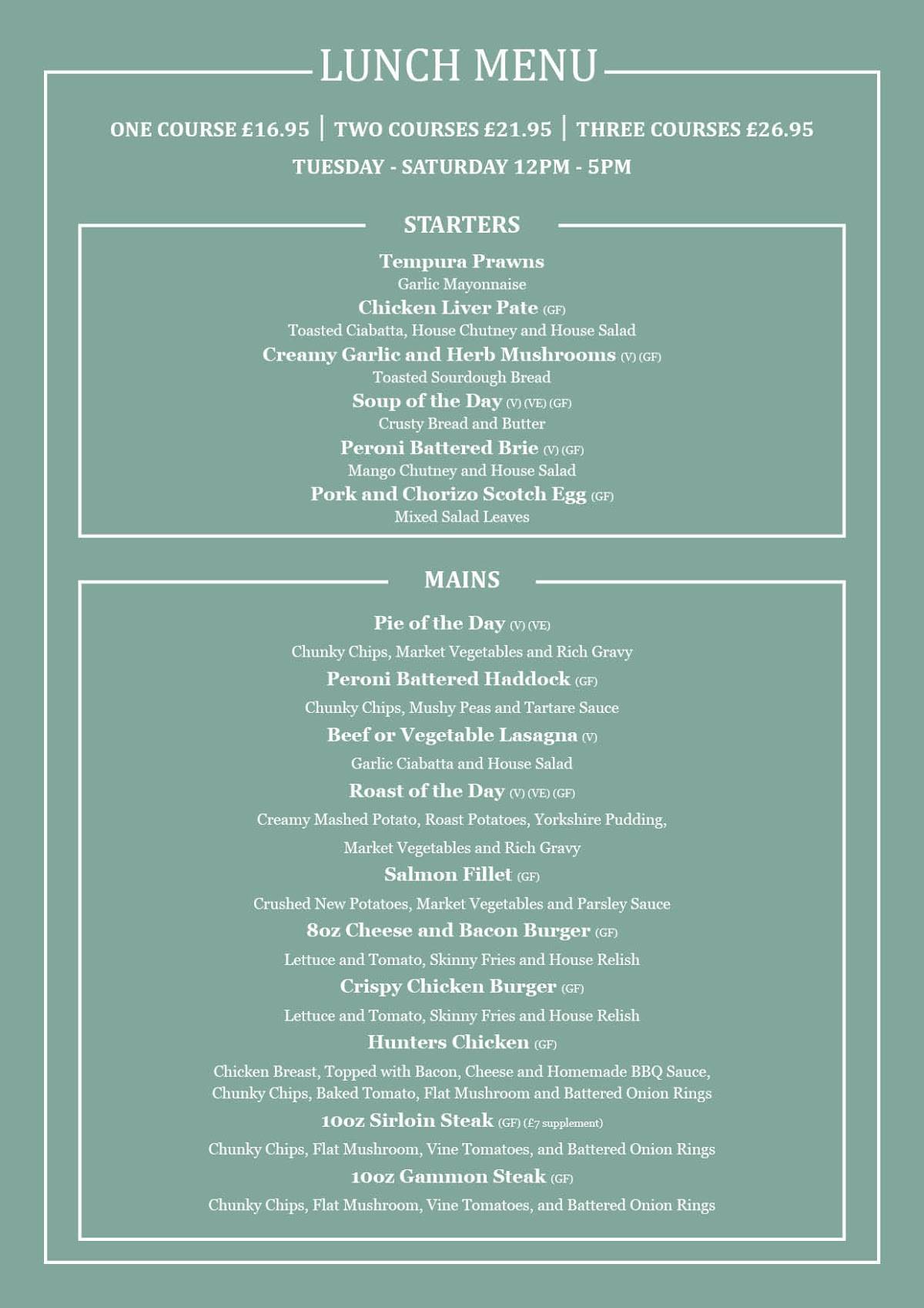 Menu at Gray Ox pub & bar, Liversedge