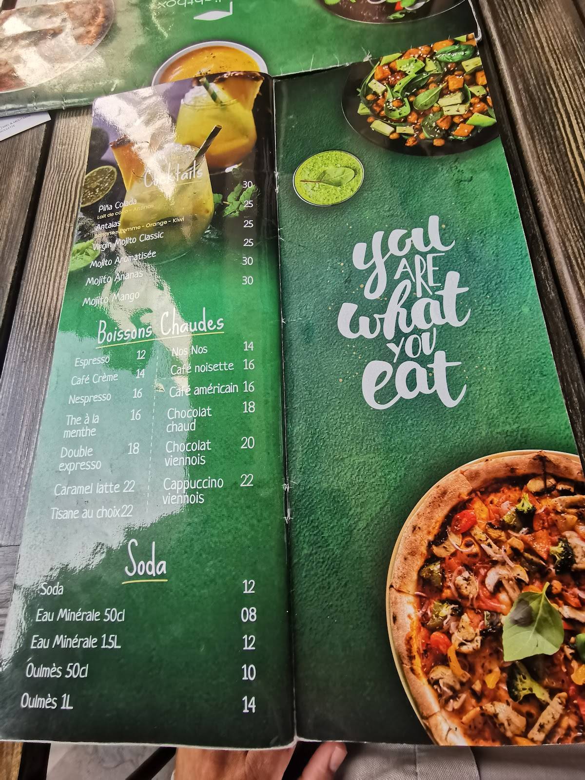 Menu at Green Light Box restaurant, Agadir