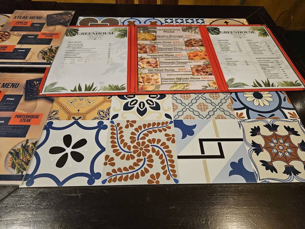 Menu at Greenhouse Cafe Tagaytay, Tagaytay, Enrile