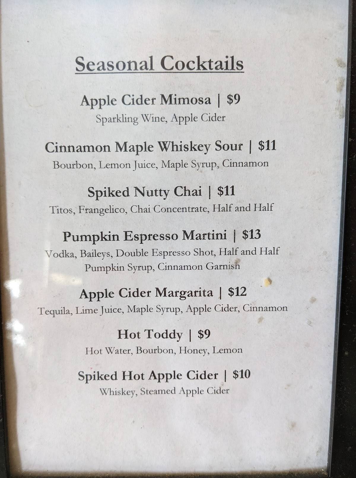 Menu at Brew HaHa! cafe, Wilmington, Kennett Pike