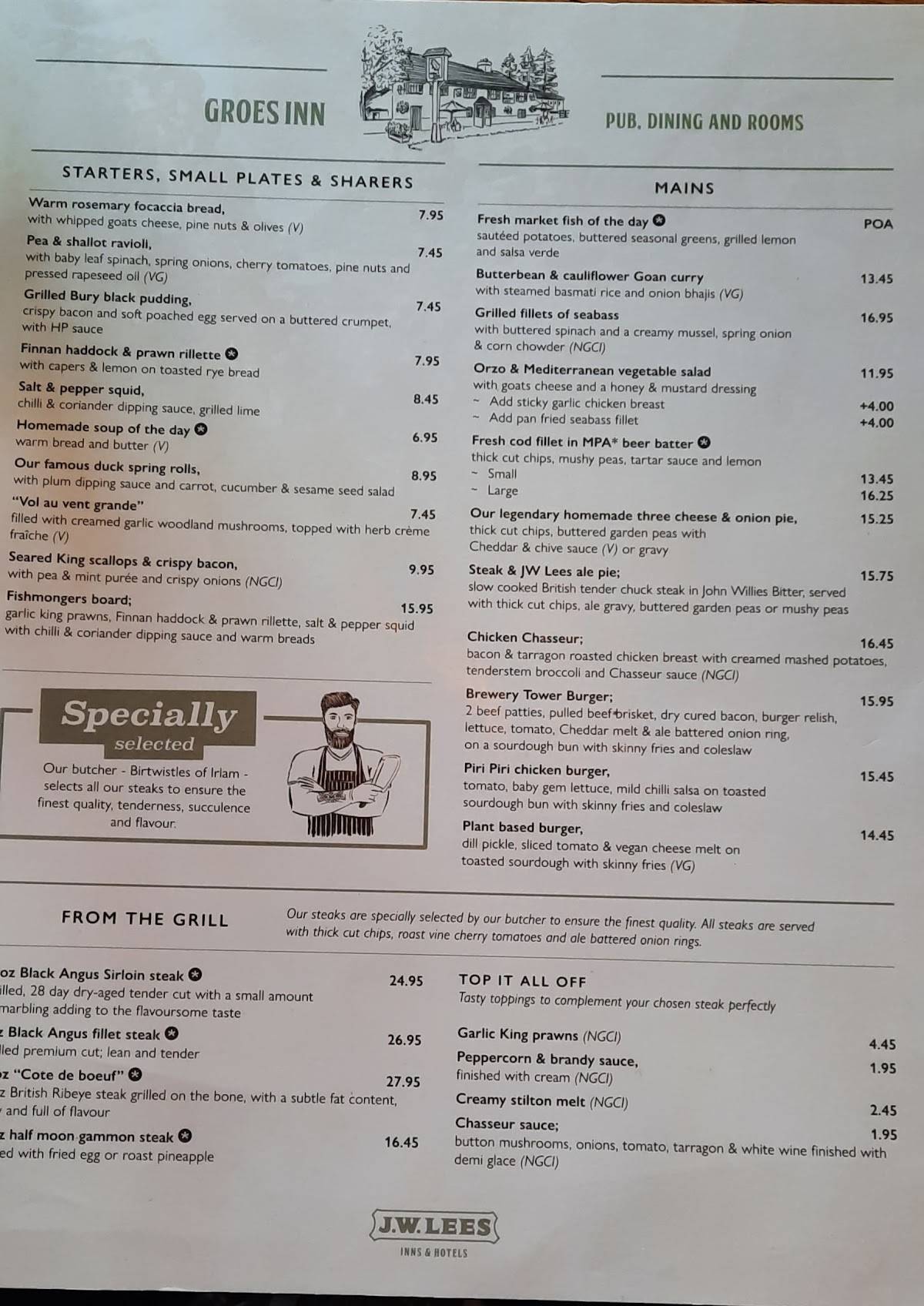 Menu at Groes Inn Hotel and Restaurant Conwy, Conwy
