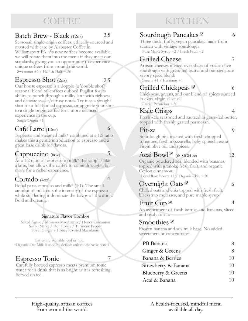 Menu at Grounding pub & bar, Red Lion
