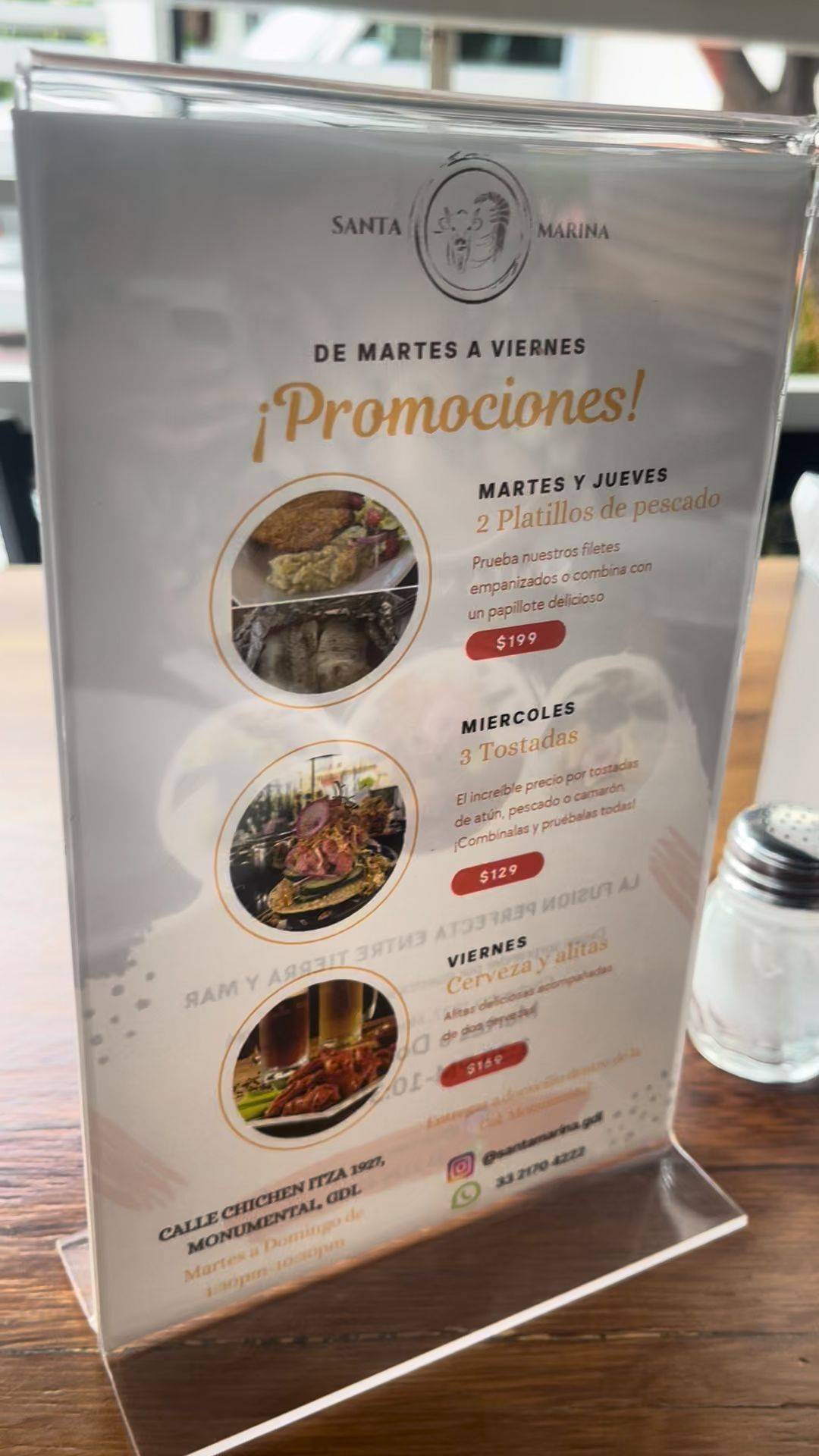 Carta del restaurante SANTA MARINA, Guadalajara